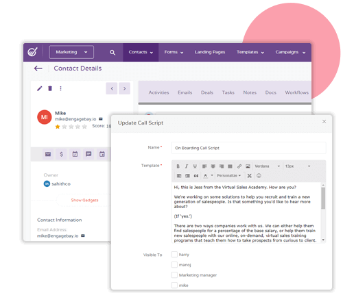 Call Center CRM Software with Auto Dialer | EngageBay CRM